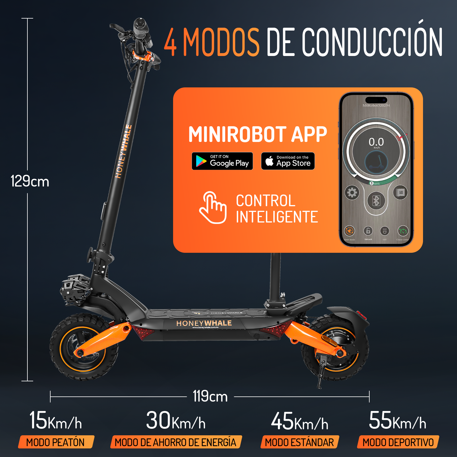 Scooter Eléctrico Honey Whale T8 A Honey Whale